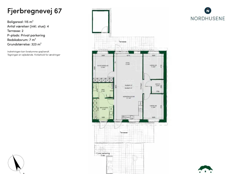 Fjerbregnevej, Odense NV - 4 værelses hus / rækkehus i Odense NV