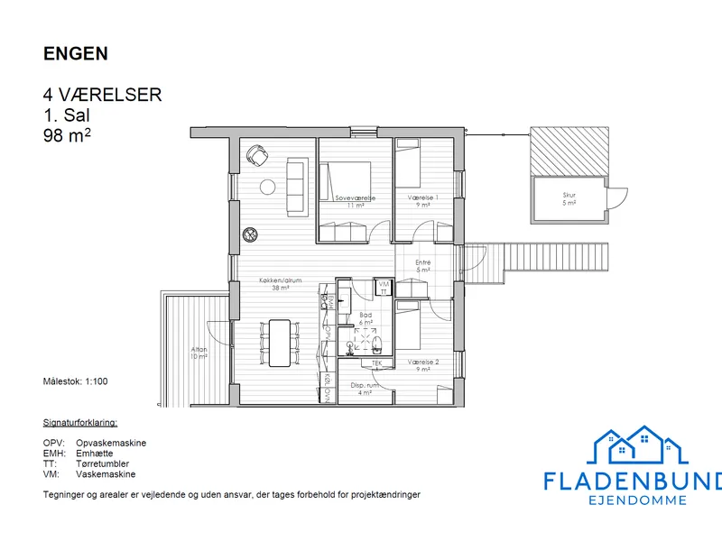 Engen, Billund - 4 værelses hus / rækkehus i Billund