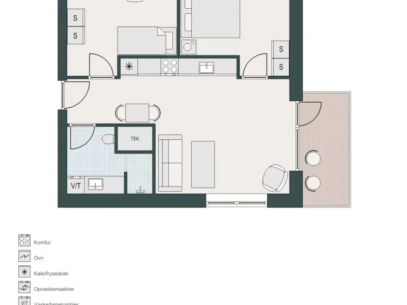 Olof Palmes Allé, Aarhus N - Eftertragtet 3-værelses med stor altan og ...