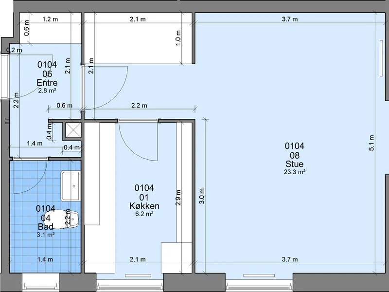 Aalborggade, Randers SV - 1 værelses lejlighed i Randers SV